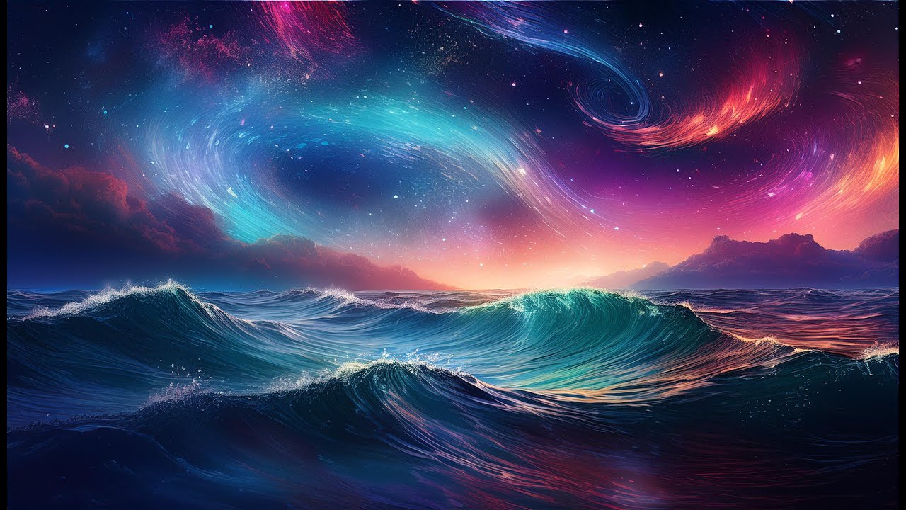 Majestic 4K Cosmic Ocean - Dreamlike Seascape | Bioluminescent Waves ...