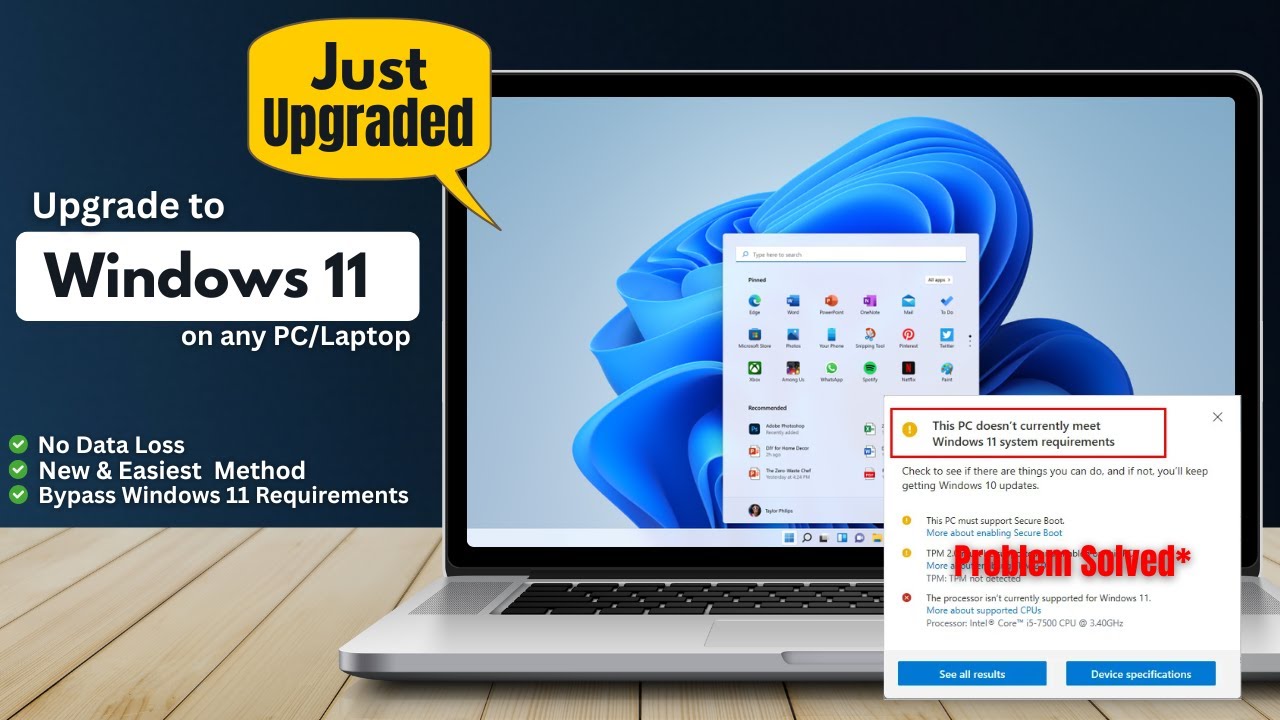 Install Windows 11 on any PC or Laptop | How to Upgrade from Windows 10 ...