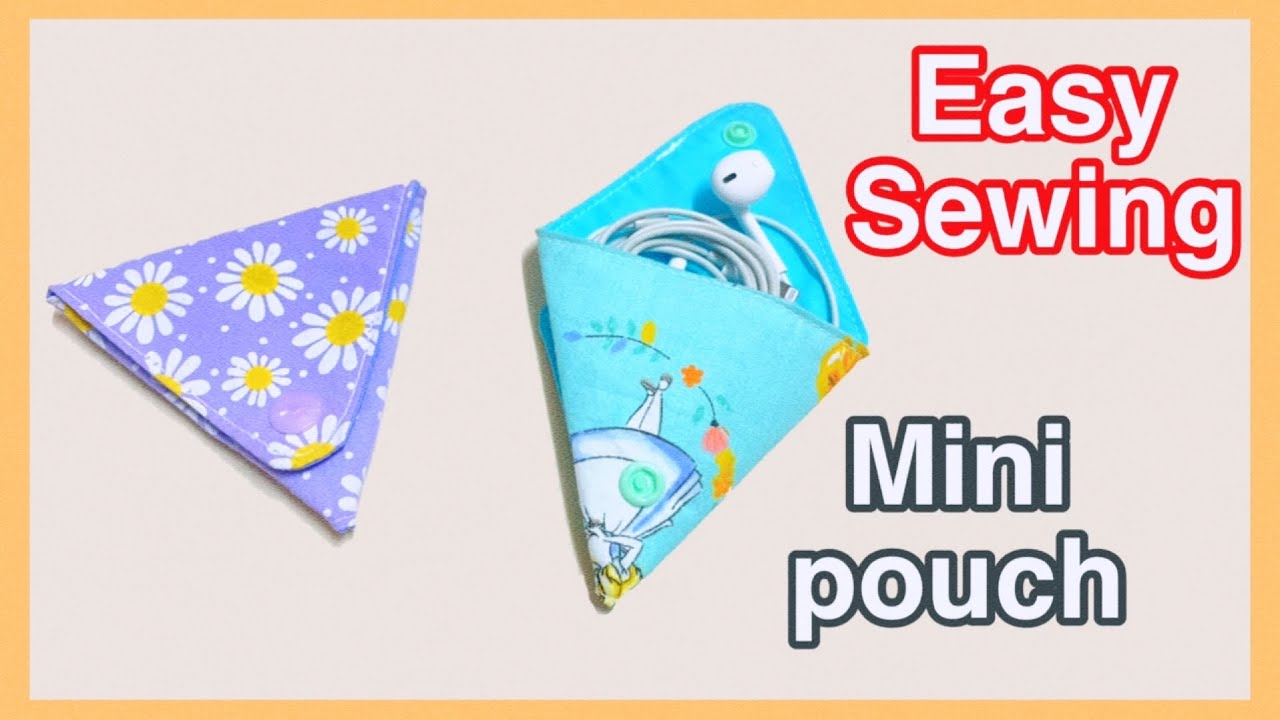 Easy sewing / mini pouch / Origami Triangle Pouch / Easy DIY - YouTube