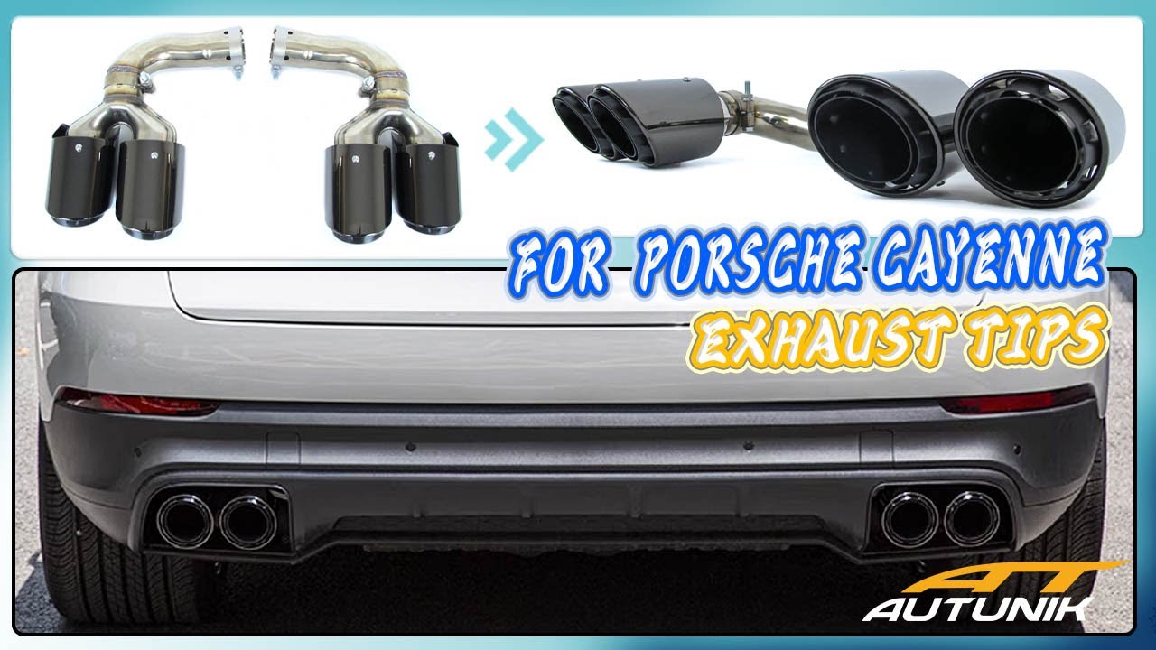 Black Sport Exhaust Tips Tailpipe For Porsche Cayenne 9Y0 9Y3 2019-2024 ...