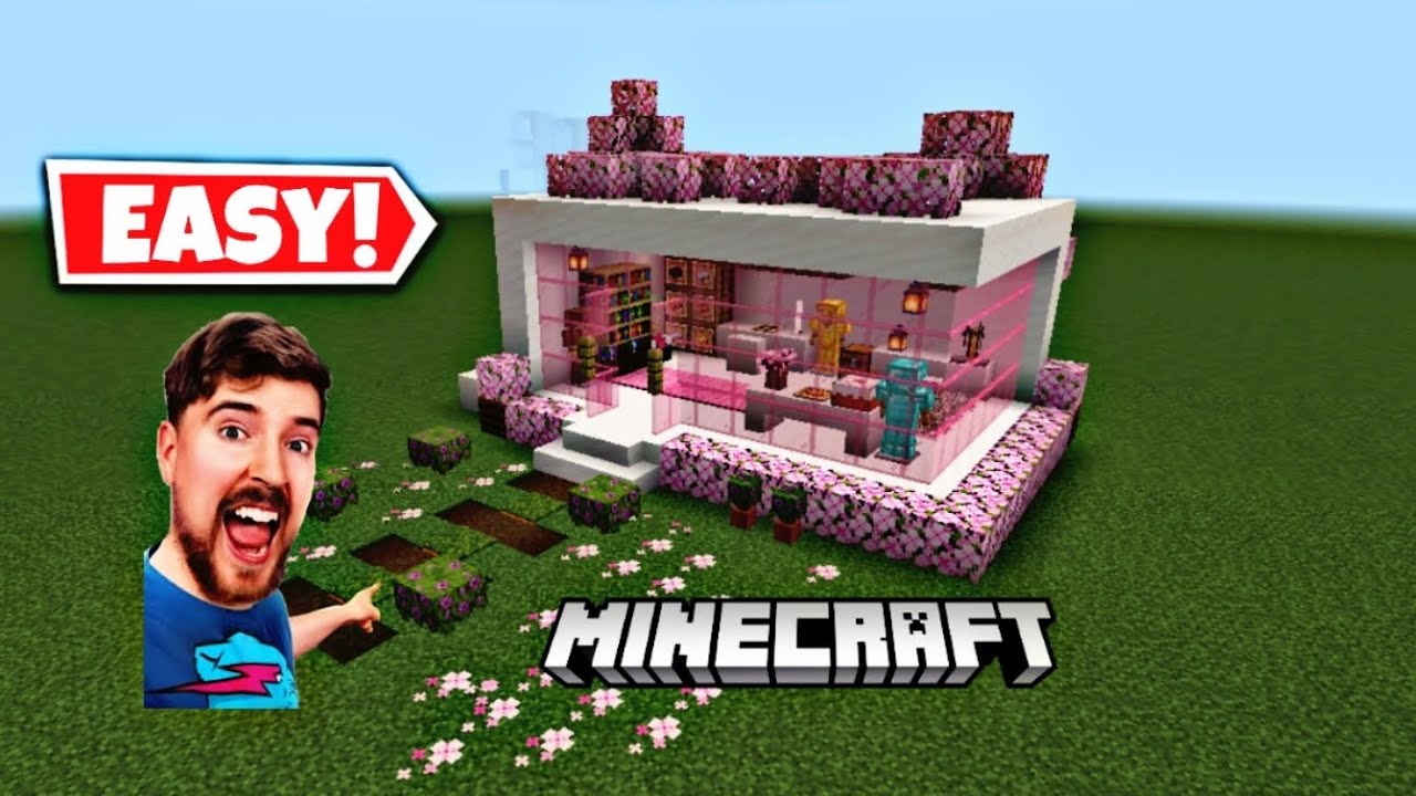 Minecraft:How to Build a modern cherry House:tutorial - YouTube