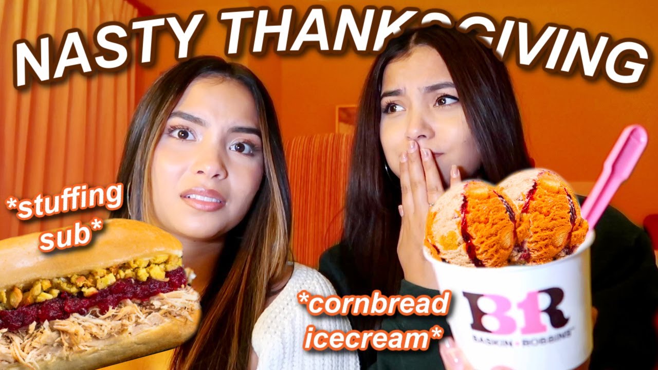 TRYING WEIRD THANKSGIVING FOODS! *GROSS* - YouTube