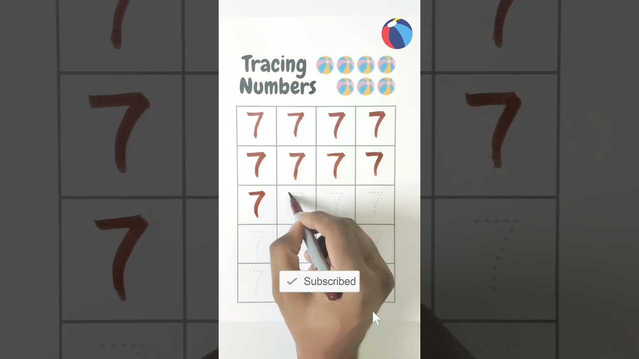 Number 7 | Learn Number | Tracing Numbers | Learn Numbers | 123 | 1234 ...