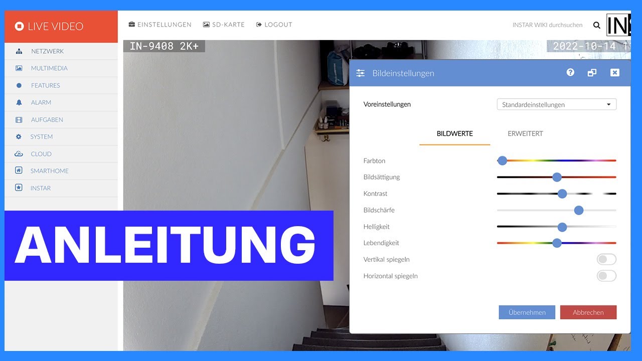 INSTAR 9408 2K+ – Anleitung zur Weboberfläche - YouTube
