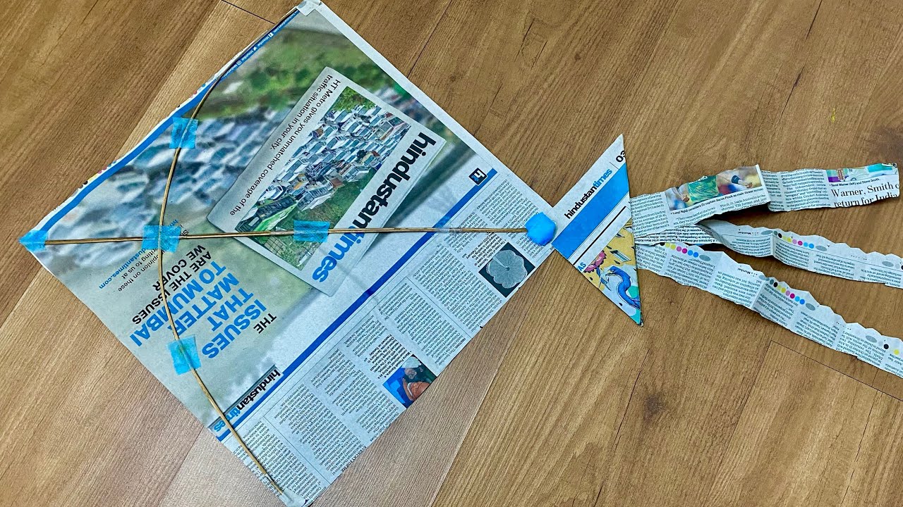 How to Make Newpaper Kite at home | kite making | flying paper Kite ...