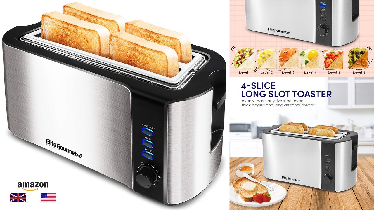 Elite Platinum Cool Touch Long Slot Toaster with Extra Wide 1.25" Slots ...