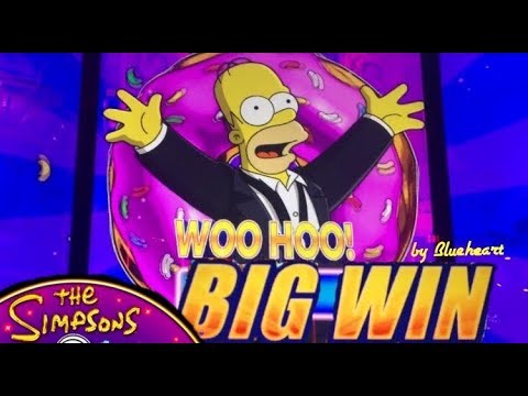 SIMPSONS slot machine HIGH ROLLER BONUS WINS! - YouTube