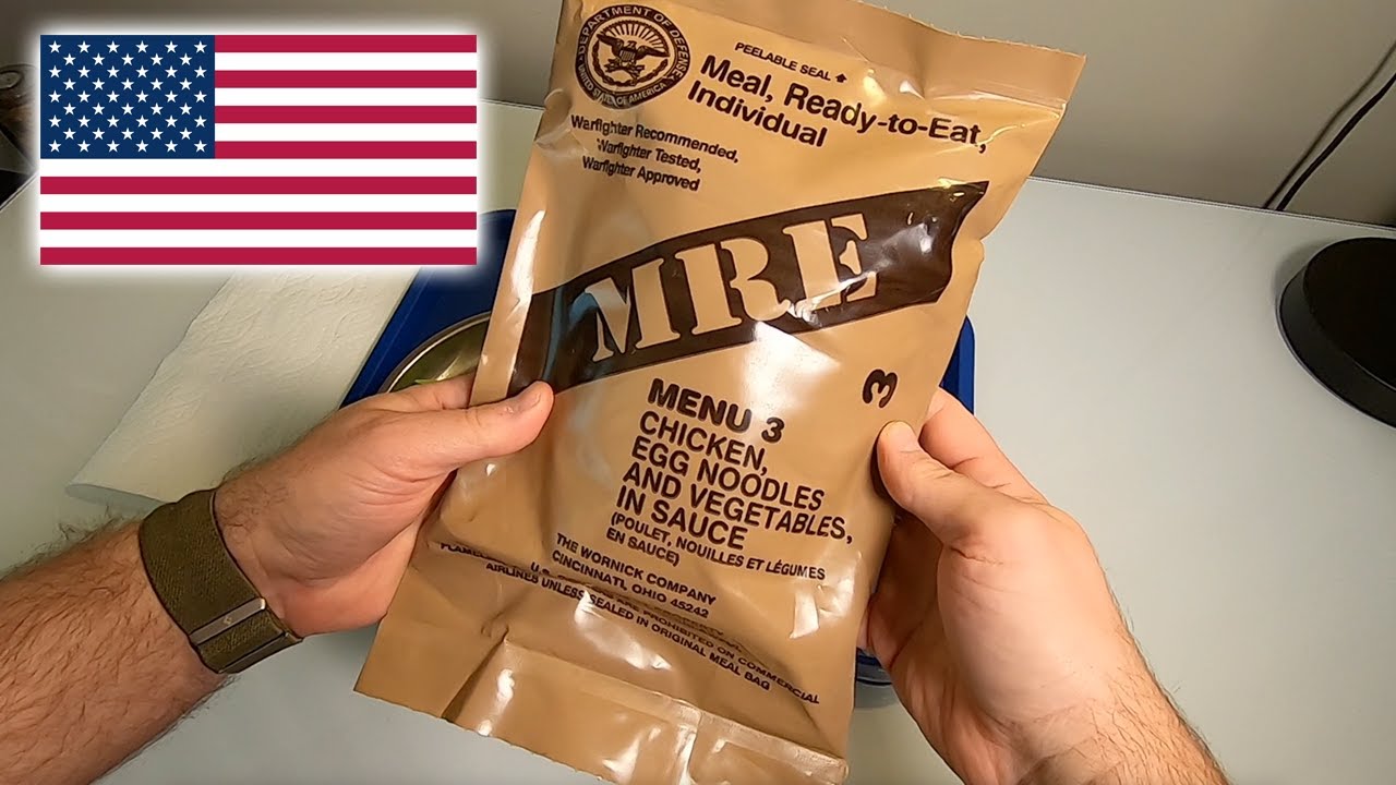 2020 U.S. MRE - Chicken, Egg Noodles and Vegetables in Sauce - YouTube