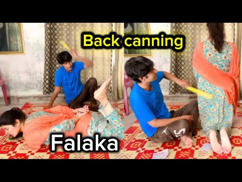 Pinching 🤏 Falaka hogtied back canning challenge 