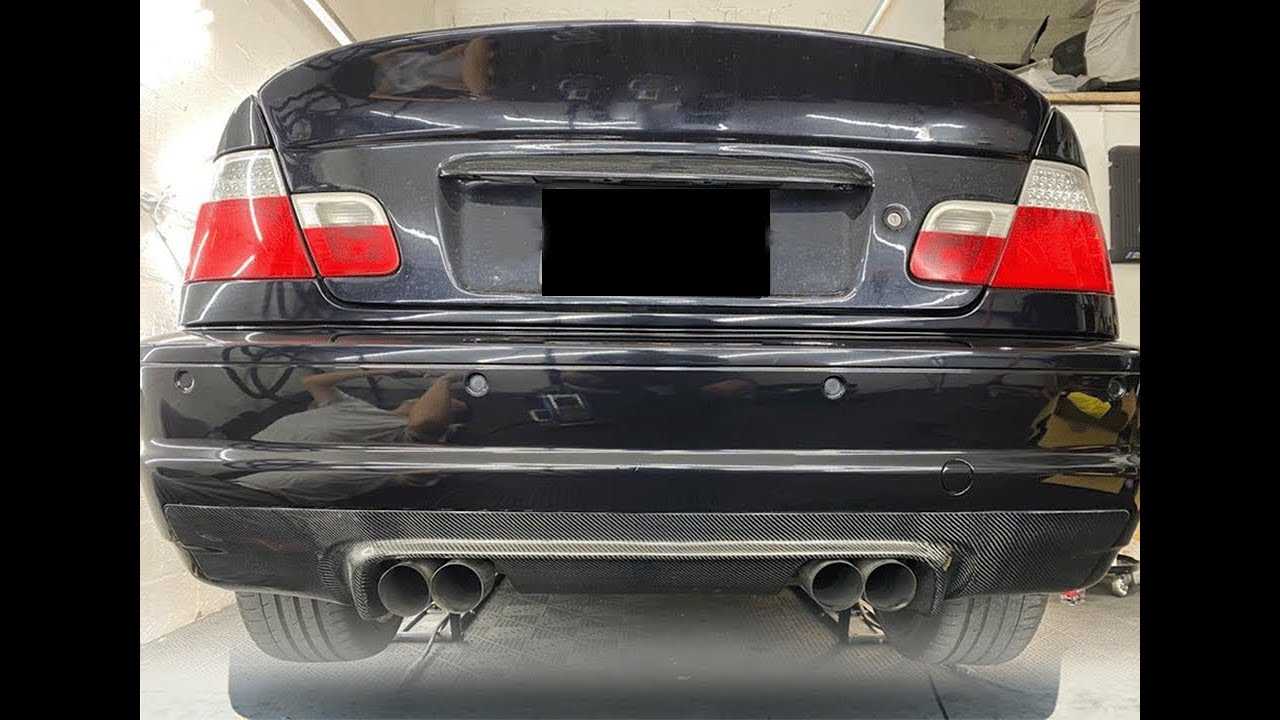 BMW 3 Series E46 M3 Carbon Fiber Rear Bumper Diffuser Valance Lip Wide ...