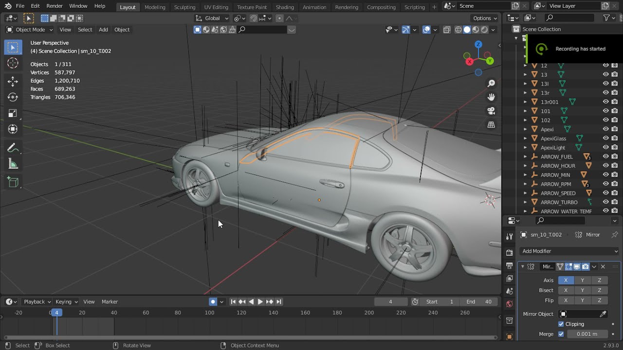 blender car door animation test - YouTube