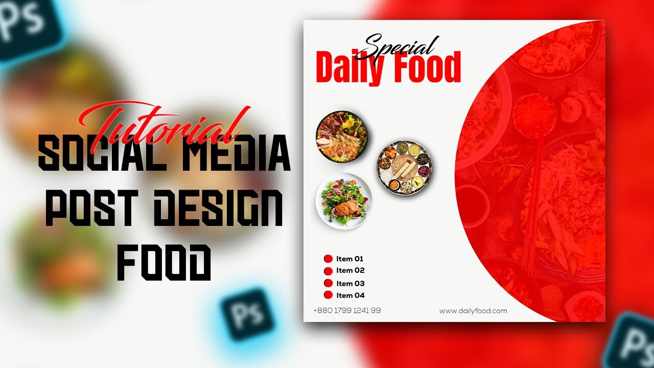 Social Media Post Design | Food | Photoshop Tutorial | Mitul Creations ...