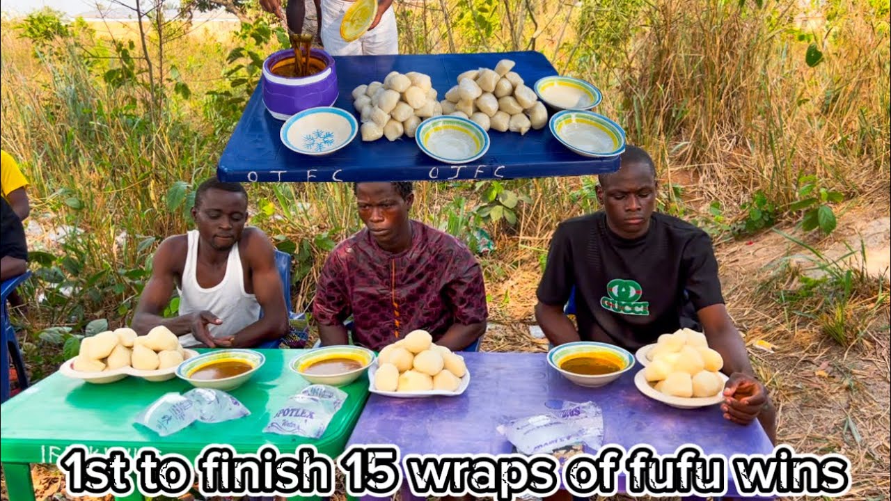 Fufu competition sponsored by Mr Nicholas - First to finish 15 wraps of ...