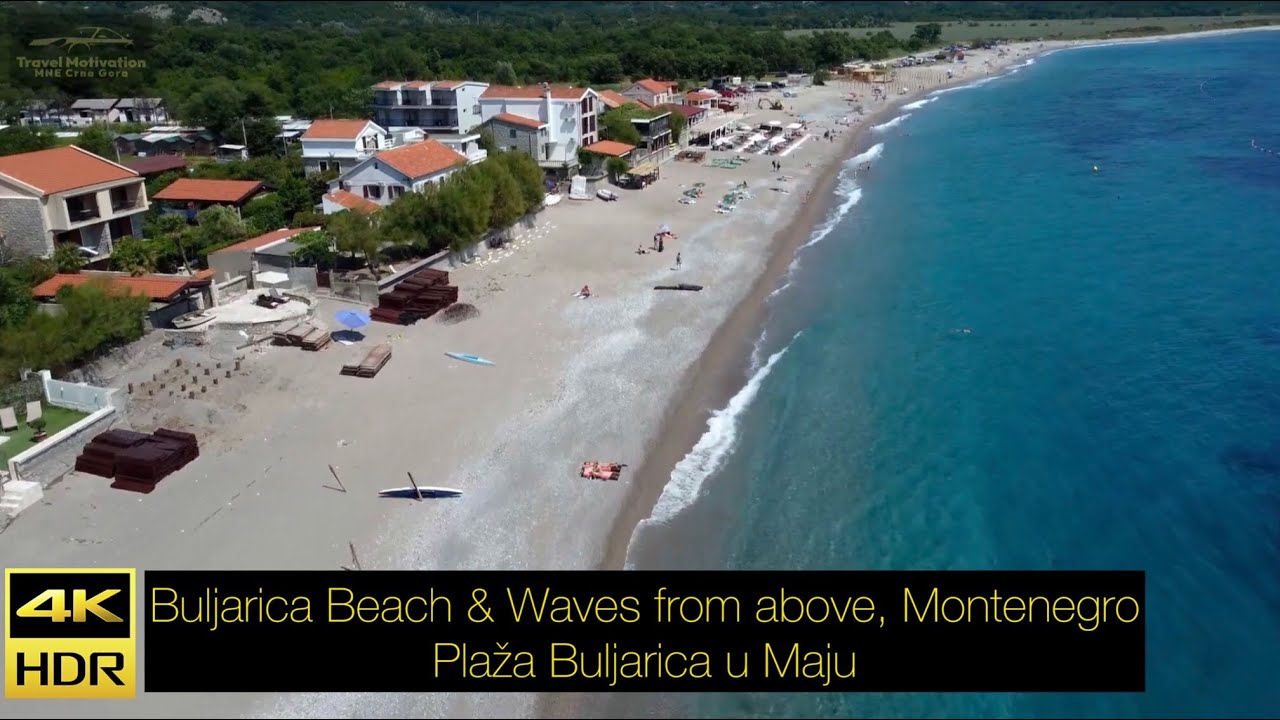 Buljarica Beach & Waves from above, Montenegro Crna Gora May 2023 ...