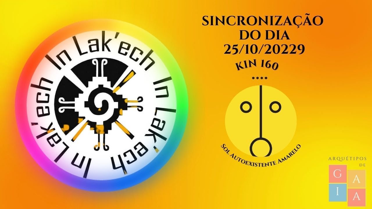 Sincronização do dia 25/10/2022 - Kin 160 (Sol Autoexistente Amarela ...