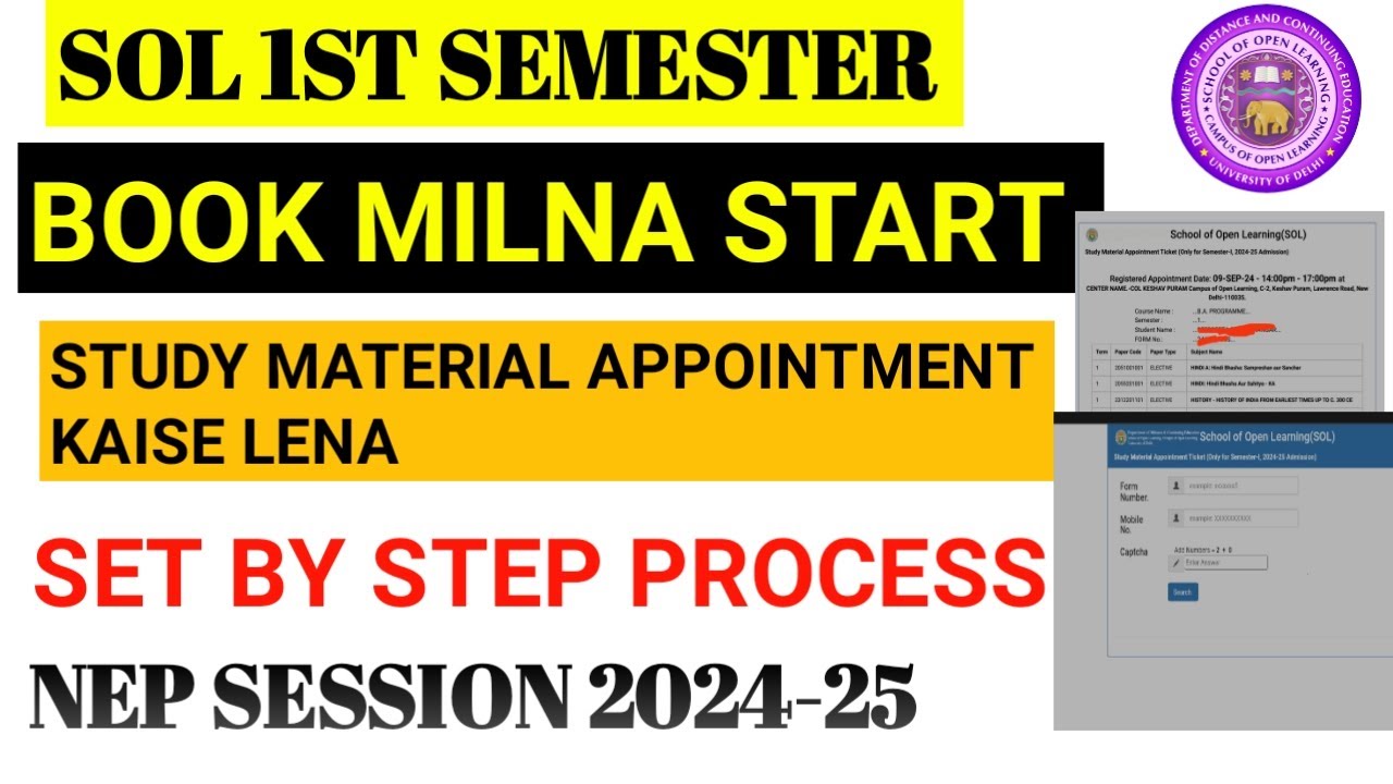 Ultimate Guide to Booking SOL 1st Semester Study Material Appointment ...