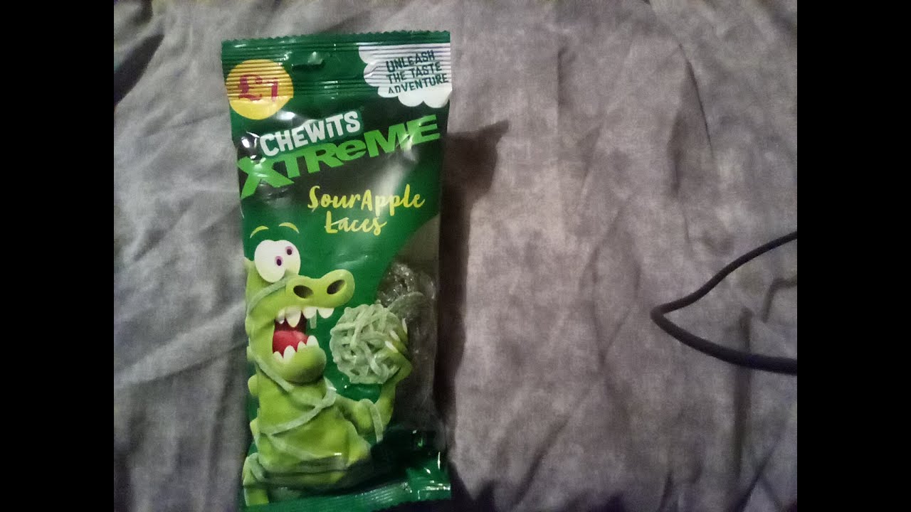 Chewits Extreme Sour Apple Laces First Taste And Review - YouTube