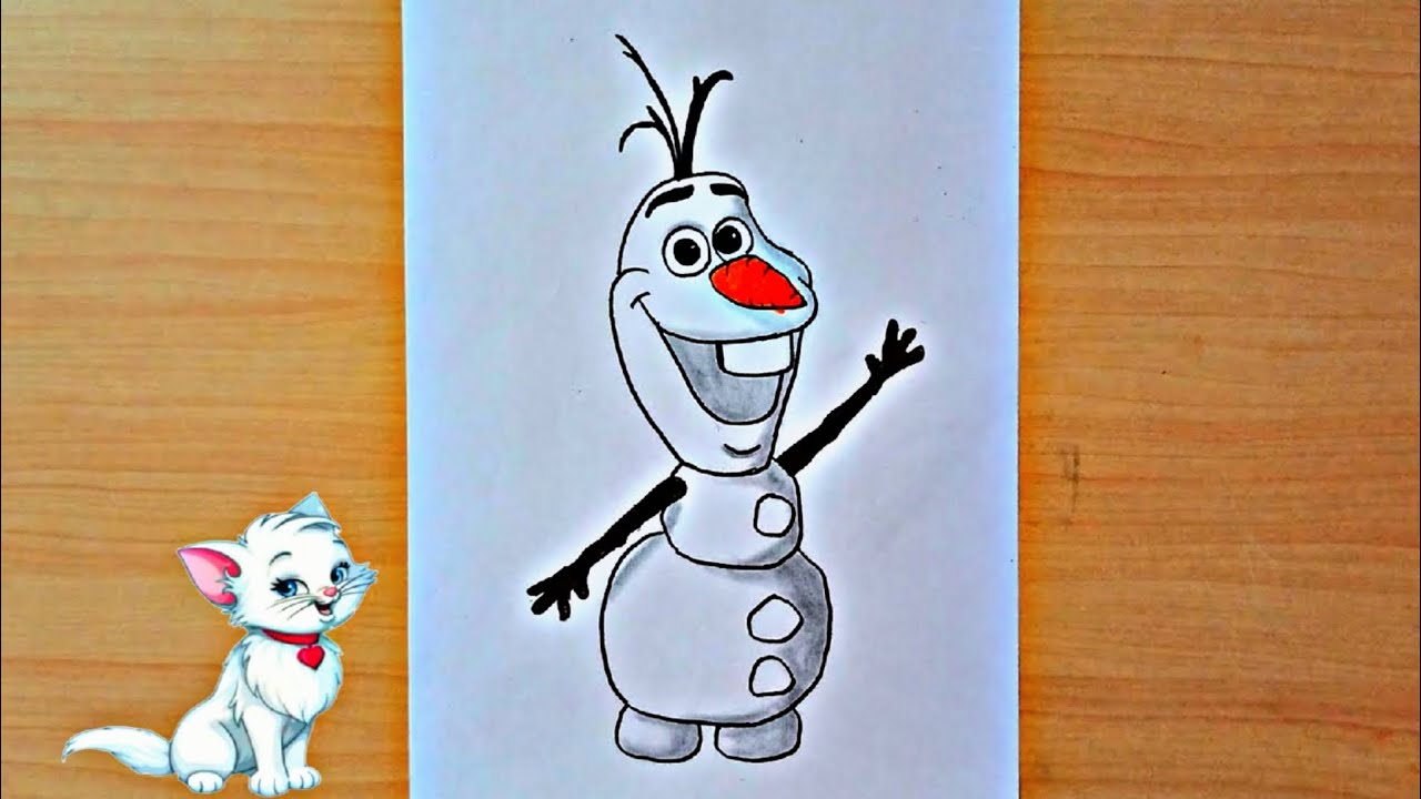 how to draw Olaf from frozen | draw Disney characters | Disney frozen ...