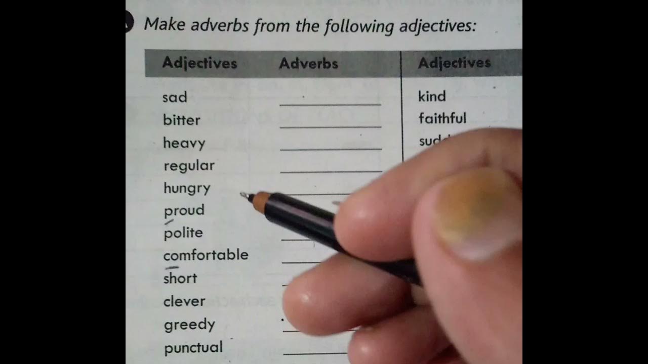 How to make adverb from the adjectives. Making adverbs with adding 'ly ...