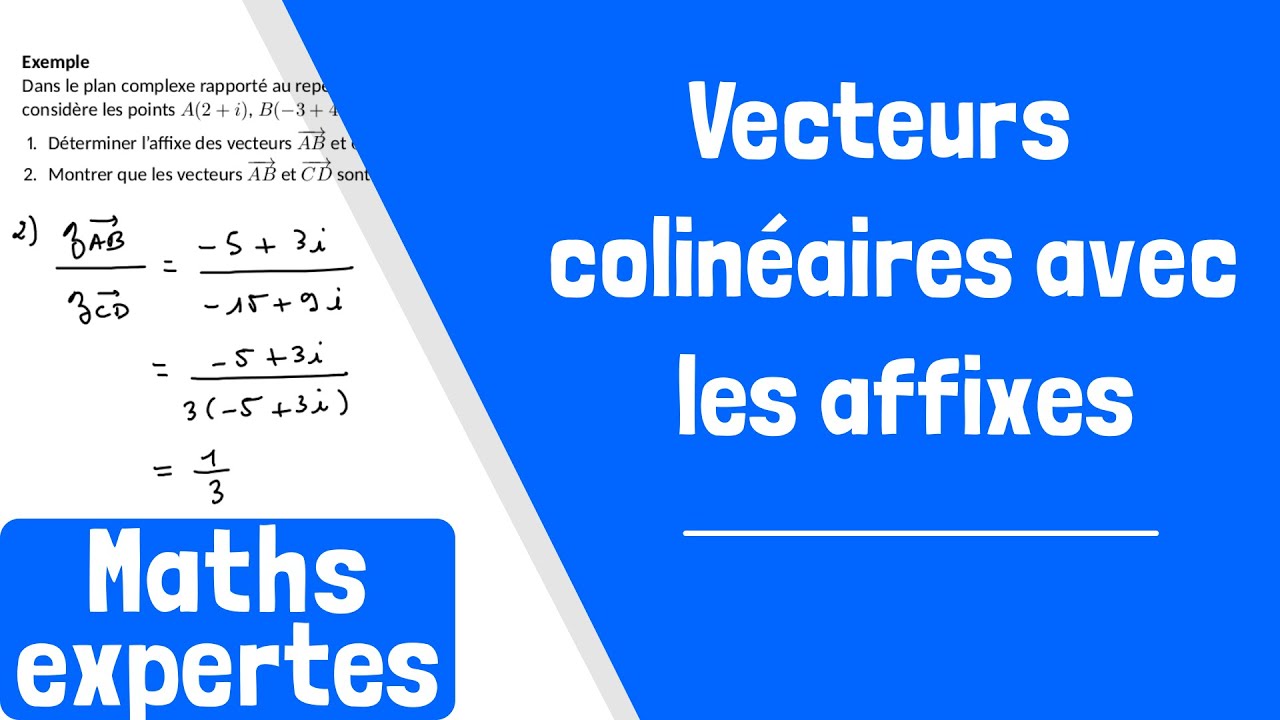 Comment montrer que des vecteurs sont colinéaires avec les affixes ...