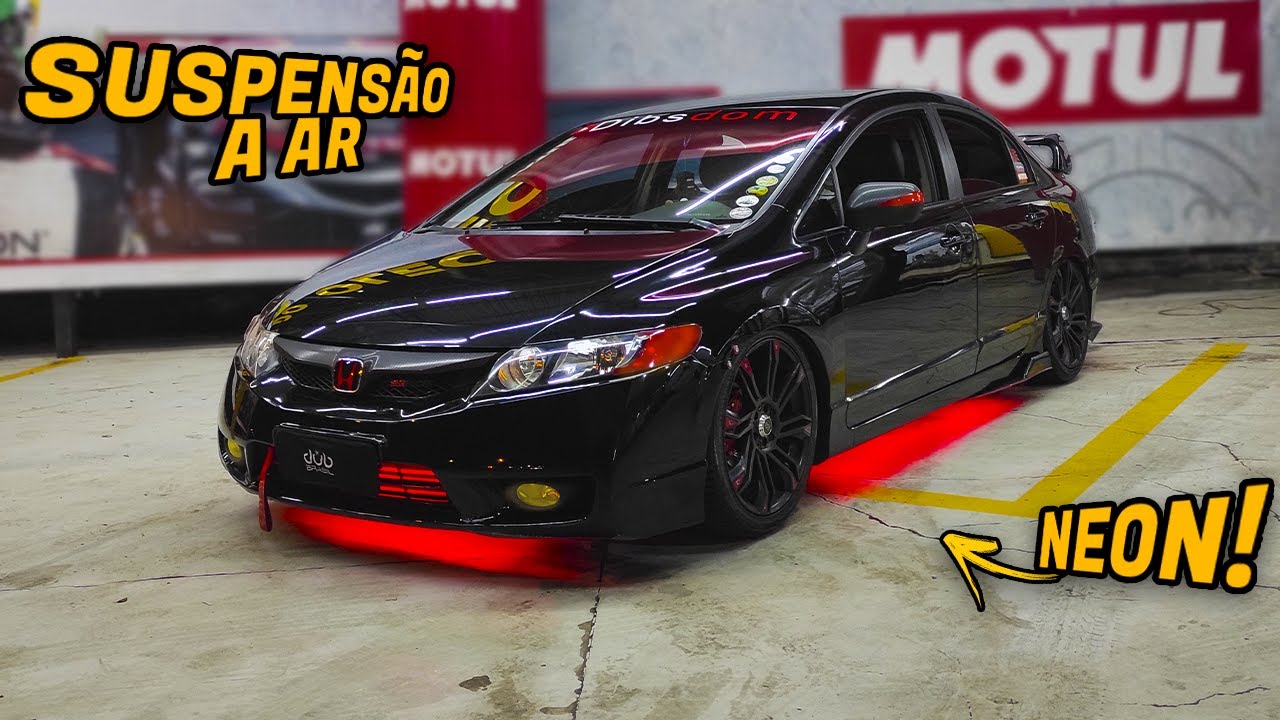 HONDA CIVIC COM NEON E SUSPENSÃO A AR *deixe sua opinião* - YouTube