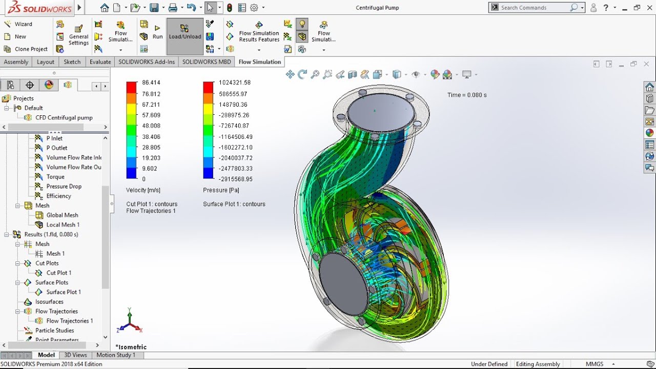 CFD Analysis Centrifugal Pump use Solidworks - YouTube