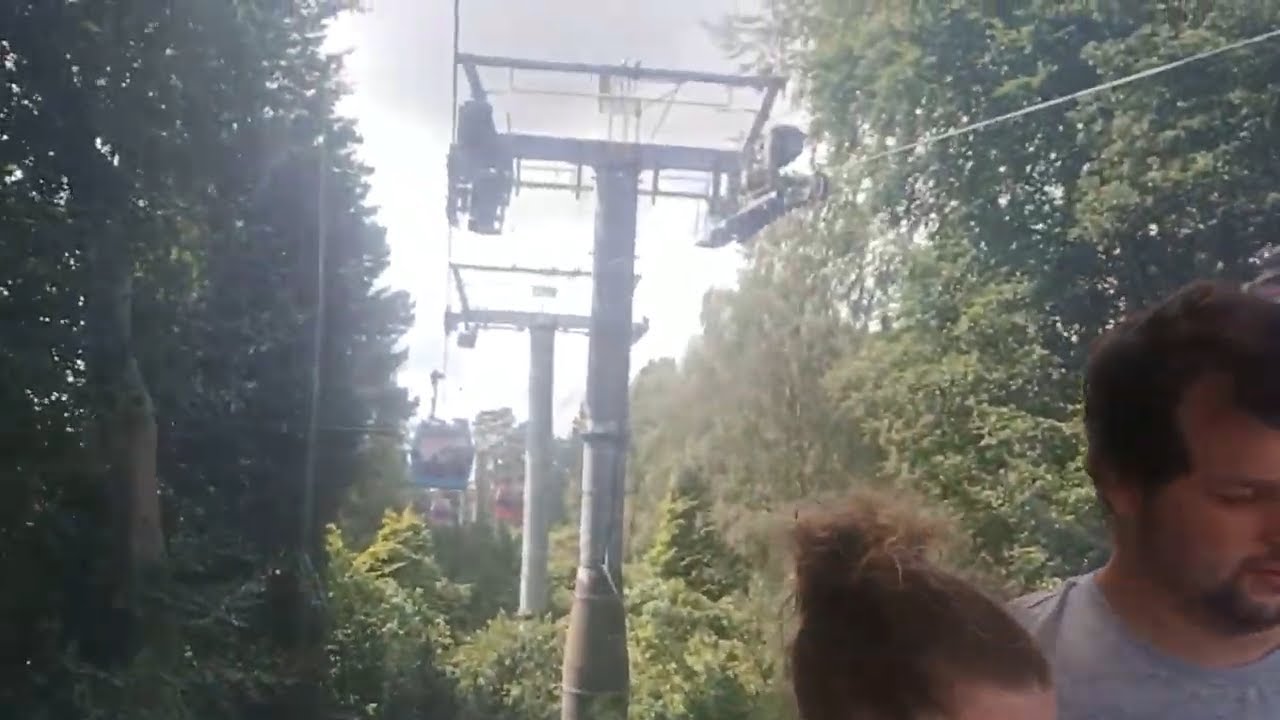 Alton towers sky ride cable cart - YouTube