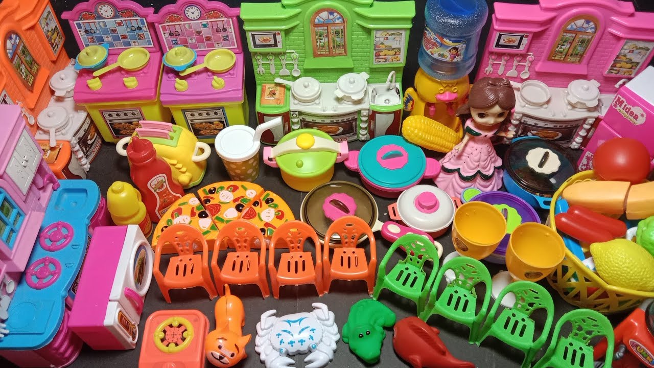 Unboxing Mini cooking set _ miniature full plastic kitchen Set ...