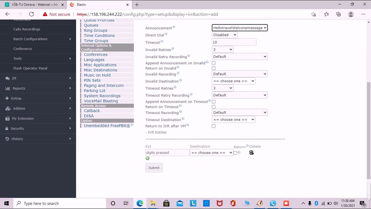 How to Add IVR or Digital Receptionist in Elastix 4 call center module - YouTube