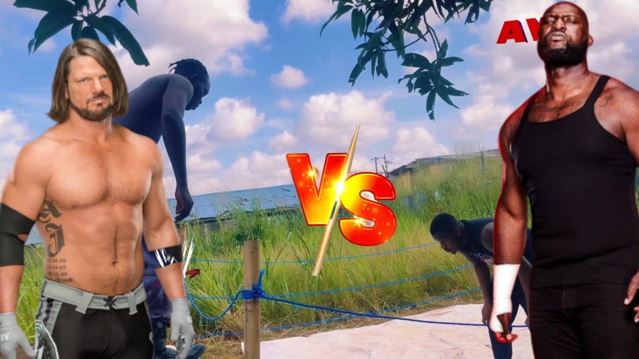 Aj styles vs Omos, raw, African wrestling - YouTube