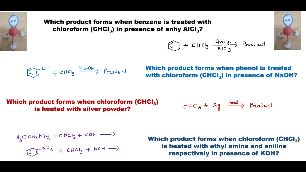 Reactions of Chloroform with Benzene, Phenol, Amine and Silver - YouTube