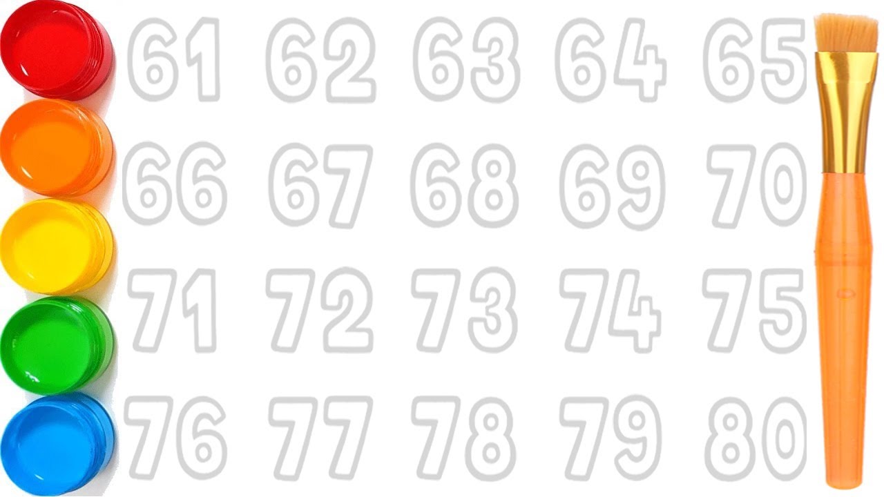 How to Draw and Color Number 61 to 80 With NB Arts - YouTube