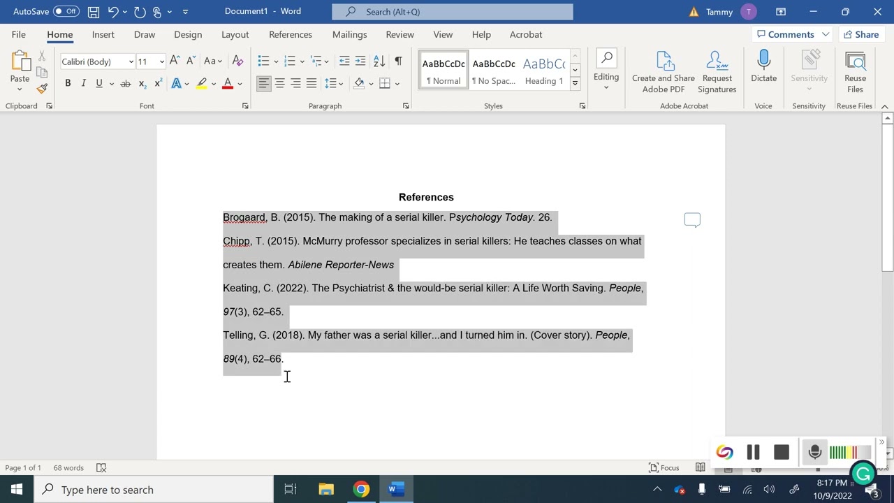 How to Make a Hanging Indent in Word - YouTube