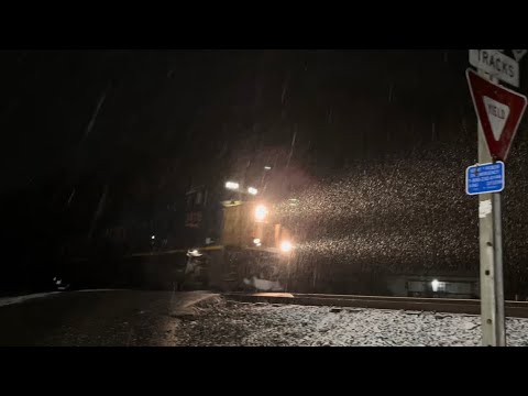 Trains moving snow, rain or shine! Night trains on the big sandy sub ...