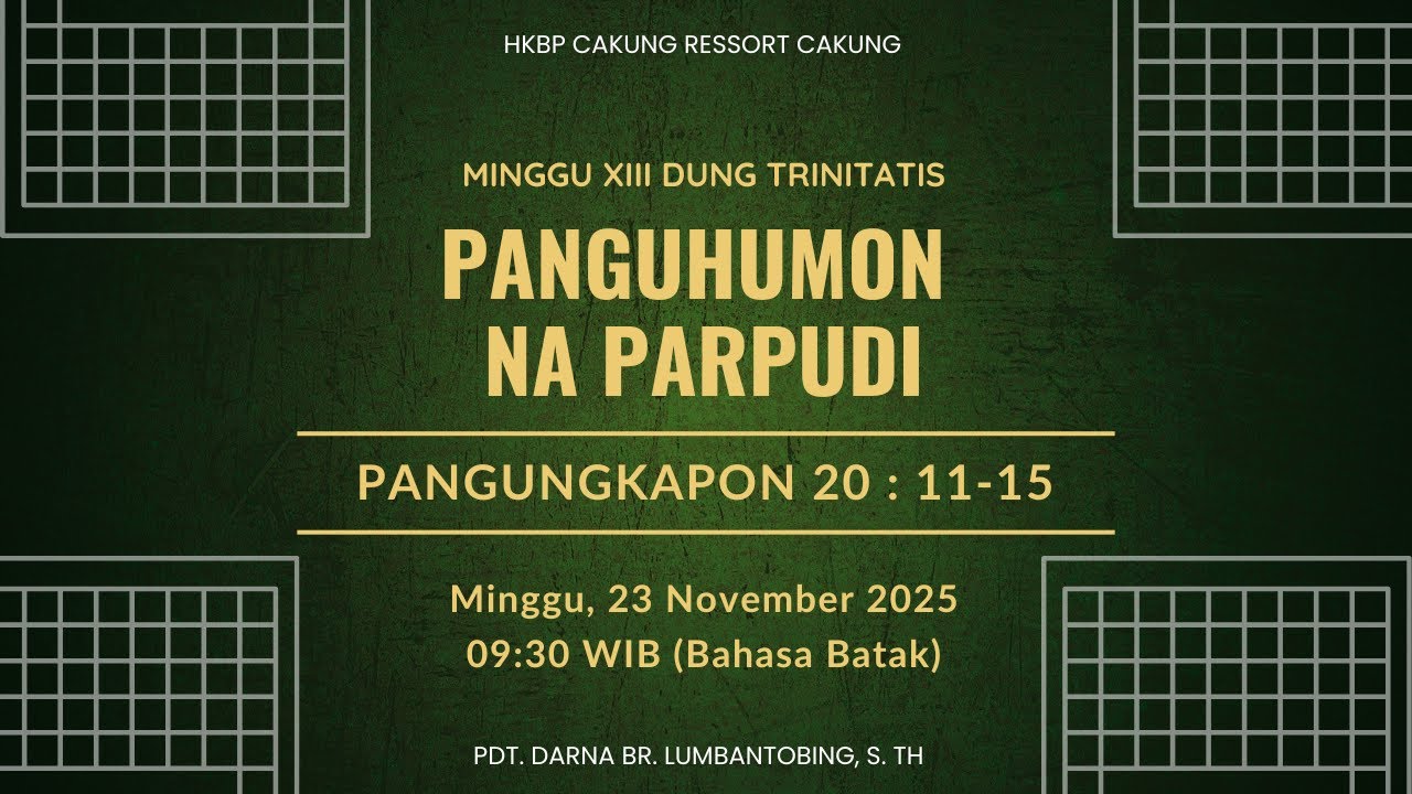 IBADAH MINGGU XIII DUNG TRINITATIS, 23 November 2025 (09:30) - YouTube