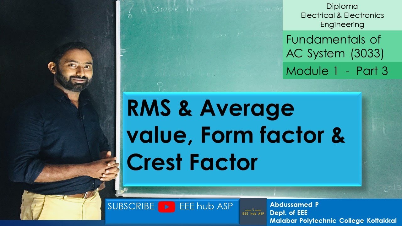 RMS and Average value, Form factor and Crest factor | Fundamentals of ...