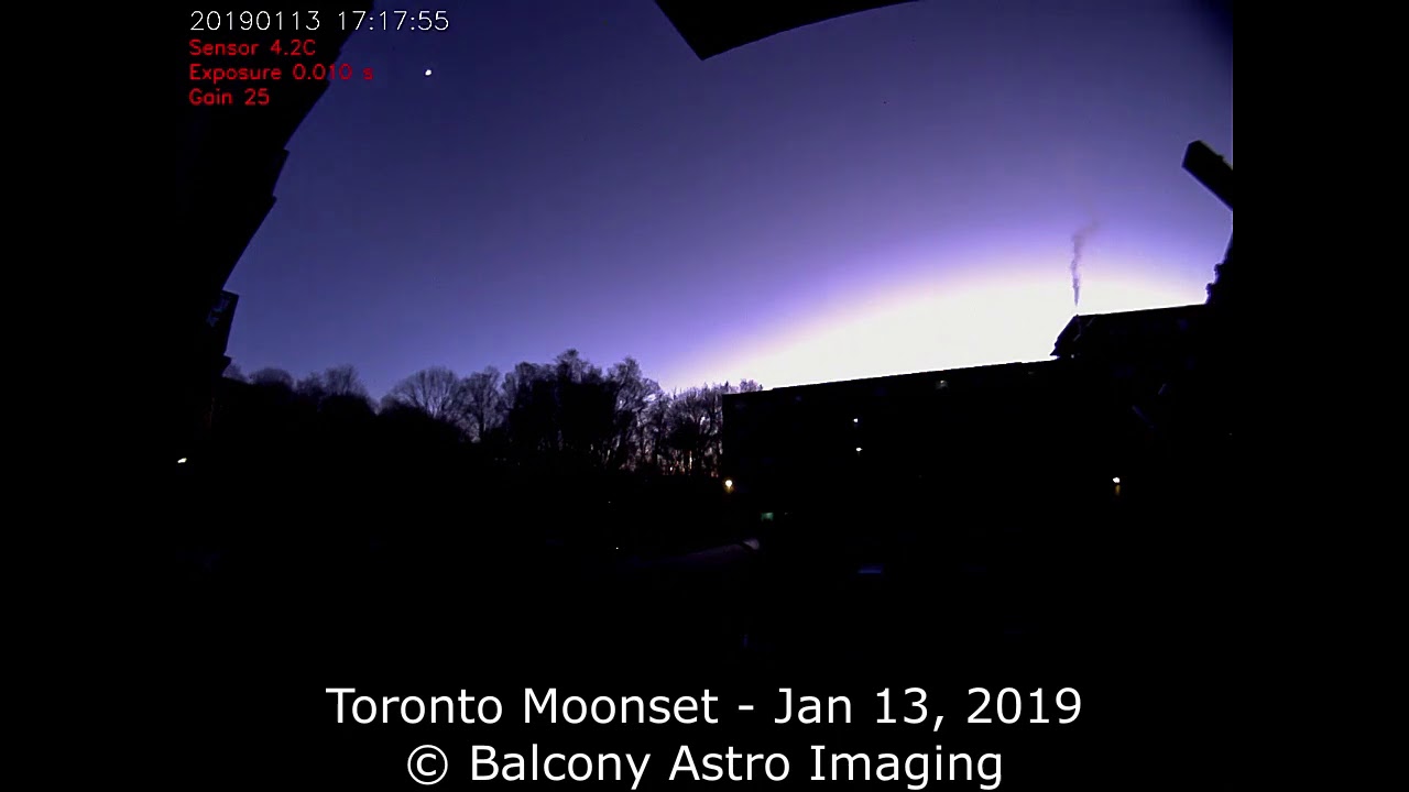 Toronto Moonset Timelapse - Jan 13, 2019 ZWO Allsky Camera - YouTube