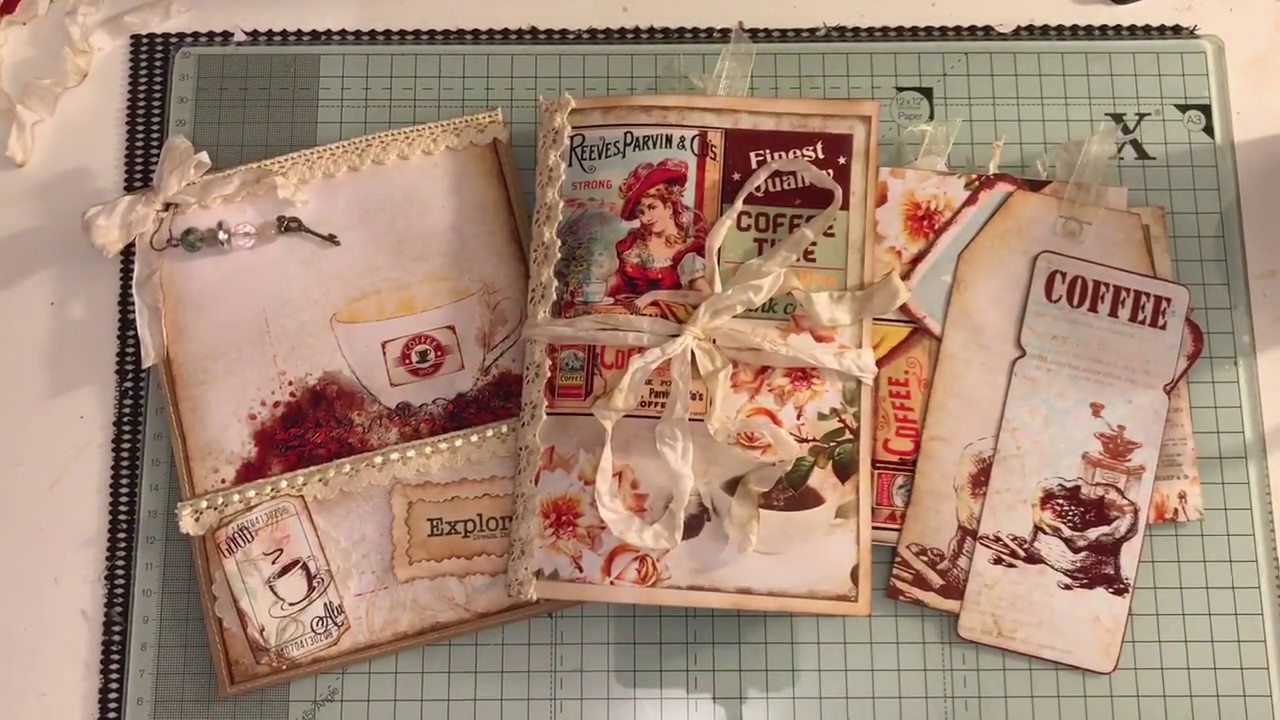 Coffee themed Journal in a stuffed paper bag ARTYmaze - YouTube