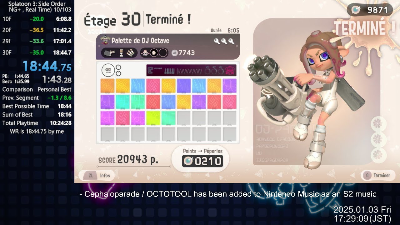 (WR) Side Order NG+ DJ Octavio (Splatling) in 18:44 (20250103) - YouTube