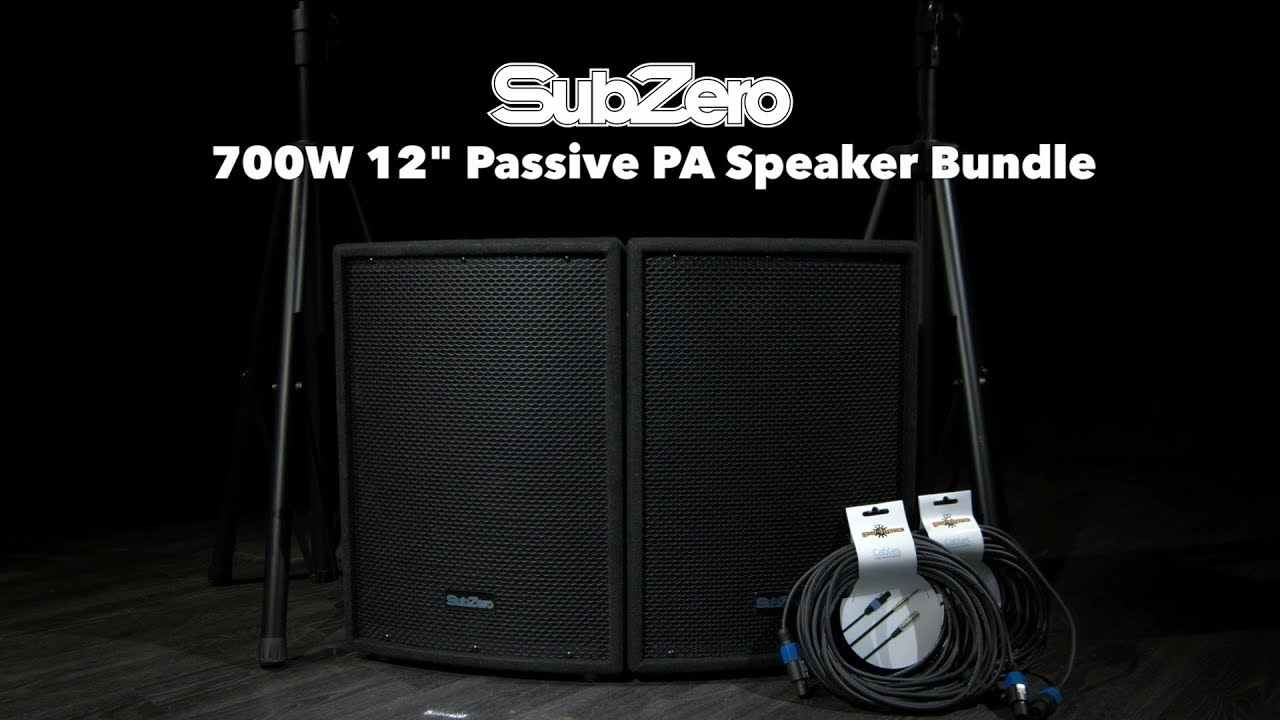 SubZero 700W 12" Passive PA Speaker Bundle | Gear4music - YouTube