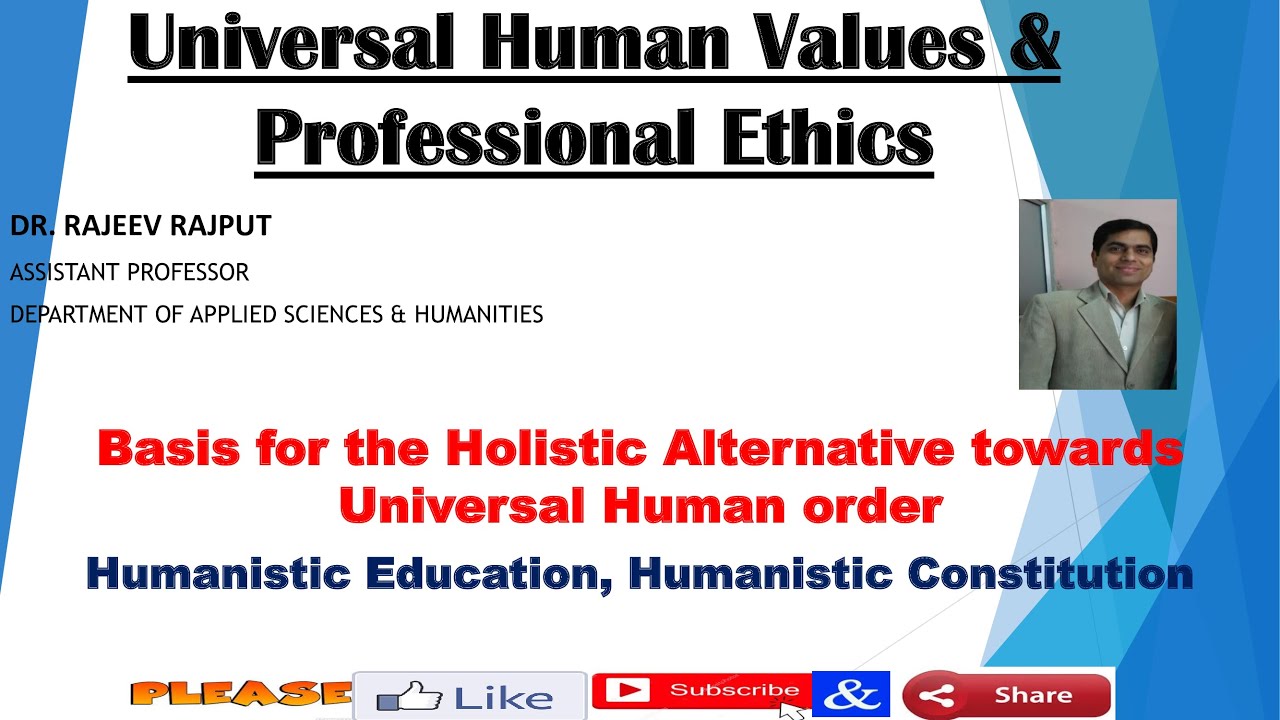 Basis for Humanistic Education & Humanistic Constitution | KVE301 ...