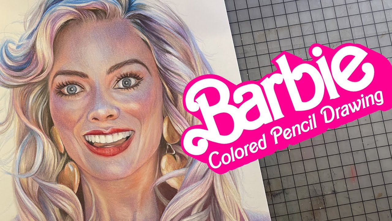 Drawing Barbie in Coloured Pencil ️ (Margot Robbie | The Barbie Movie ...