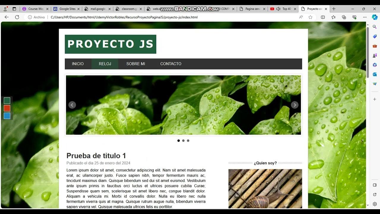 Pagina Proyecto JavaScript - YouTube