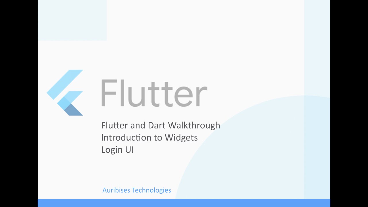 Flutter Tutorial | Introduction to Widgets | Login Screen - YouTube