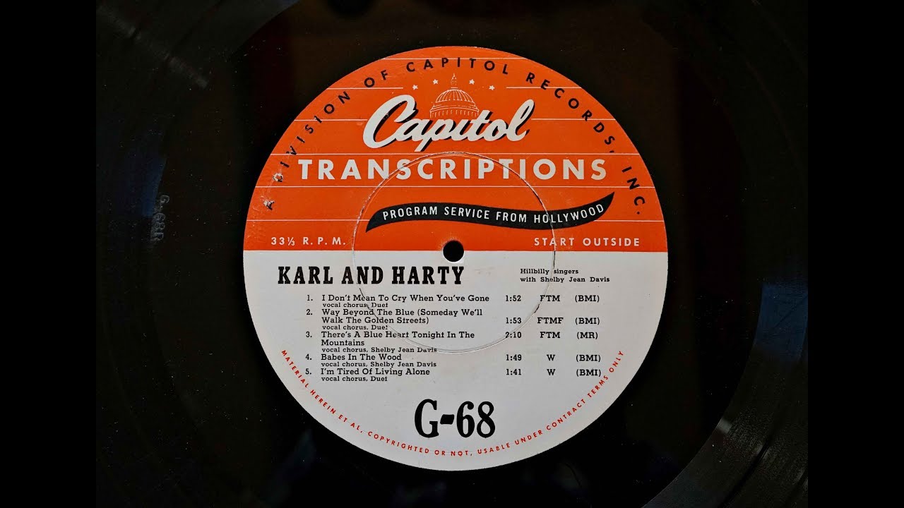 Karl and Harty w Shelby Jean Davis 1946/47 transcription G-68 - YouTube