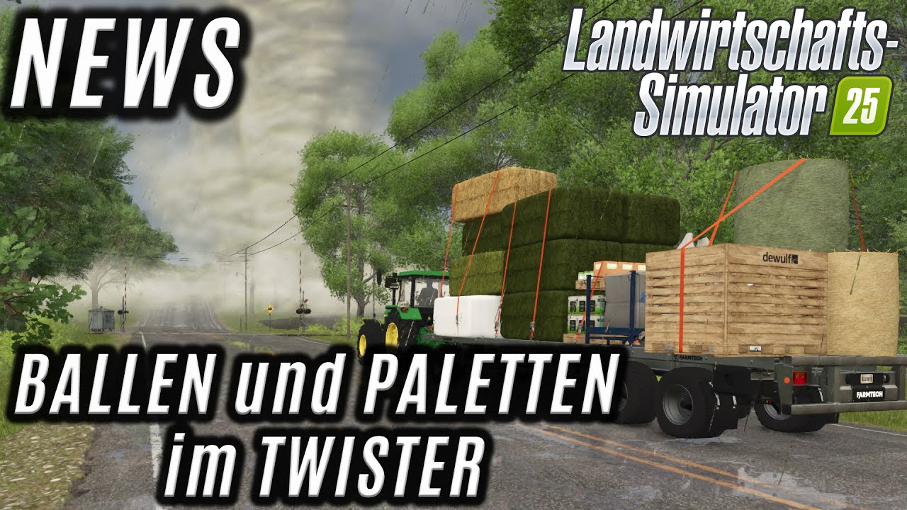 LS25 - Das macht der Twister mit Ballen und Paletten! - YouTube