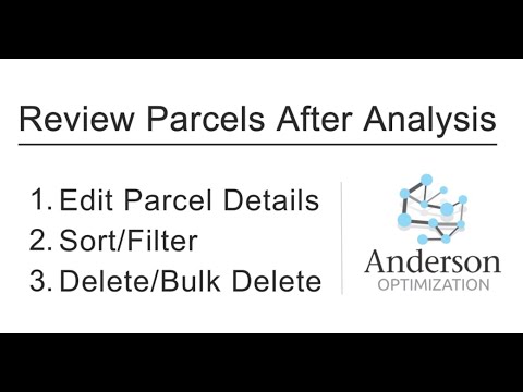 Review Parcels After Analysis | Anderson Optimization - YouTube