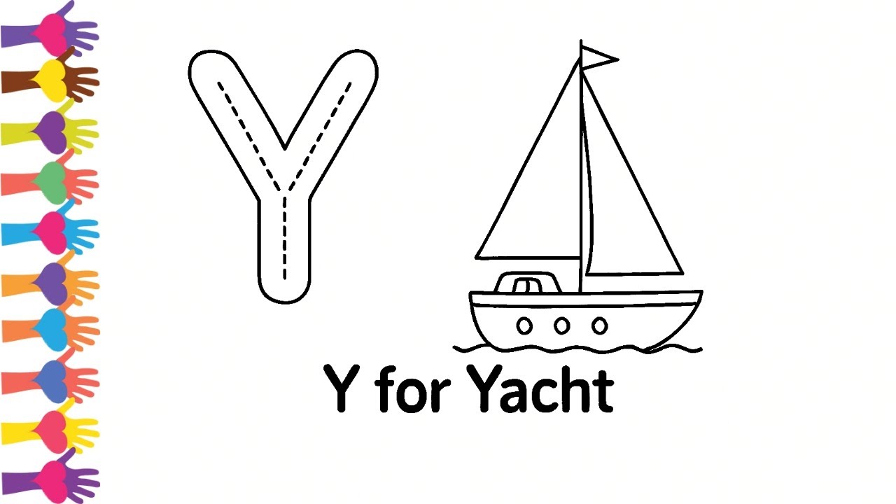 Y is for Yacht | Fun Alphabet Tracing and Coloring Worksheet for ...