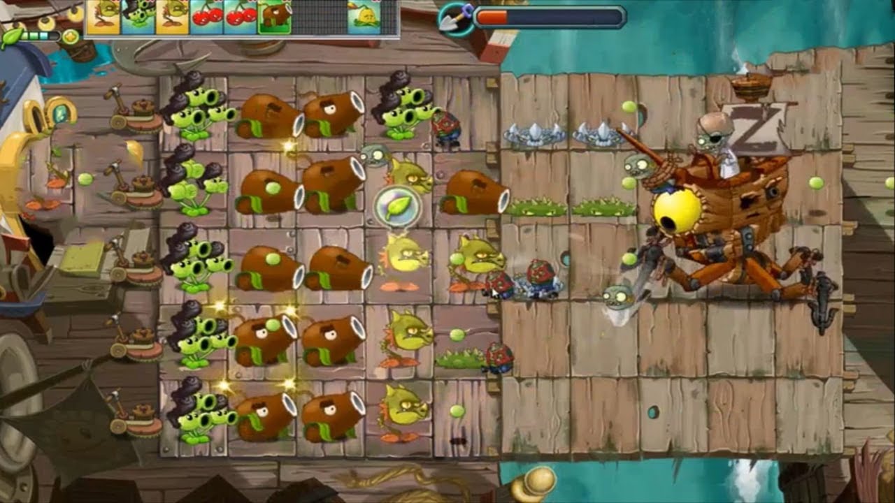 Plants vs Zombies Online - Pirate Sea Zomboss Battle - YouTube