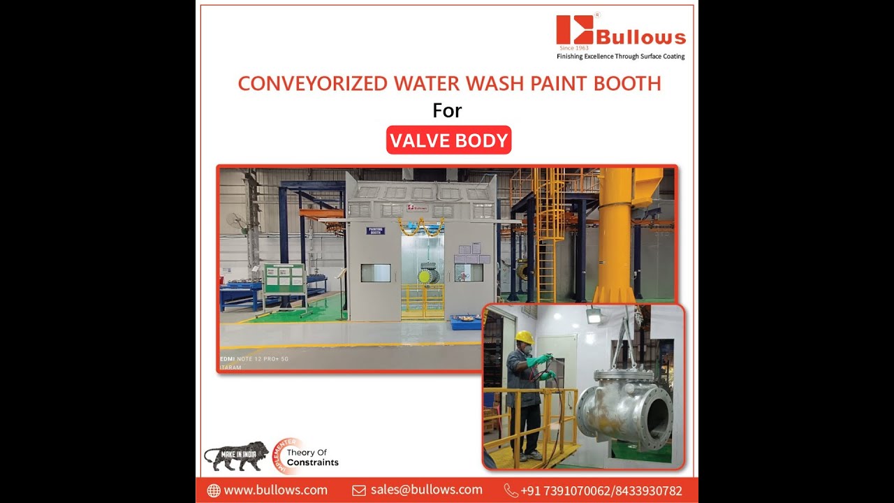 Bullows Conveyorized Water Wash Paint Booth For Valve Body Painting ...